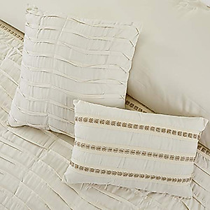 Amrapur Overseas Antonella 8-Piece Pleated Comforter Set (King, Sand)