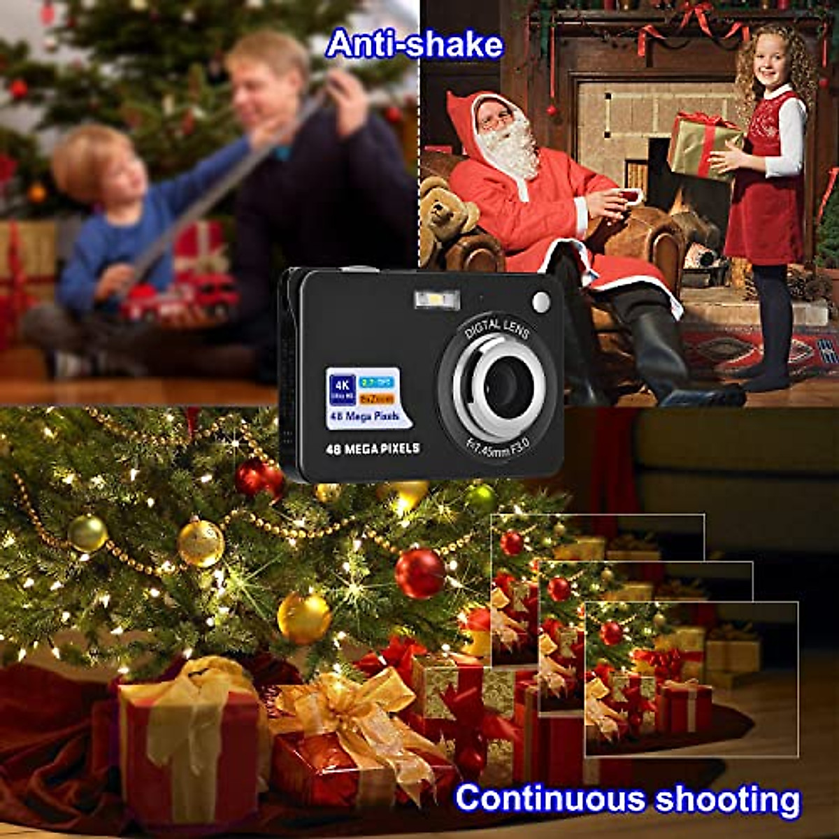 Digital Camera,4k 48 MP Mini Kid Camera,Video Camera 2.7inch Digital Zoom,Pocket Camera for Beginners