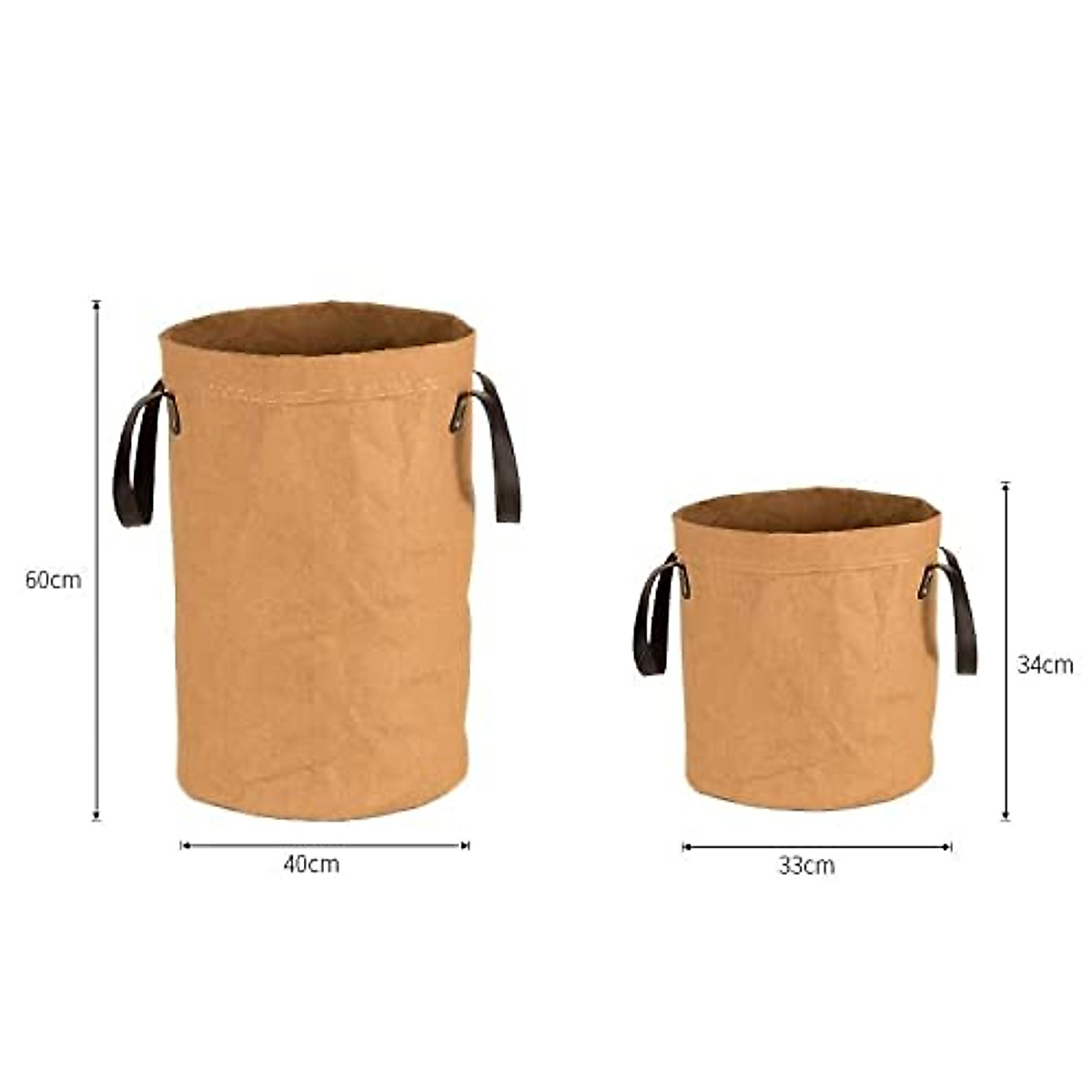 通用 Kraft Paper Toy Storage Basket,Toy Paper Basket,Baskets Storage for Clothes,Sundries Storage Bucket with Handles,Storage Bag for Shelves,Room Sundries Organizer Storage Basket, Large(40*60CM)