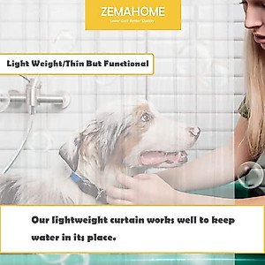 ZEMAHOME 72" x 66" Short PEVA Plastic Shower Curtain Liner - 1 Pack Premium Light Weight Clear Bathroom Shower Showroom Curtain Liner with Rustproof Metal Gromments and Weighted Magnet