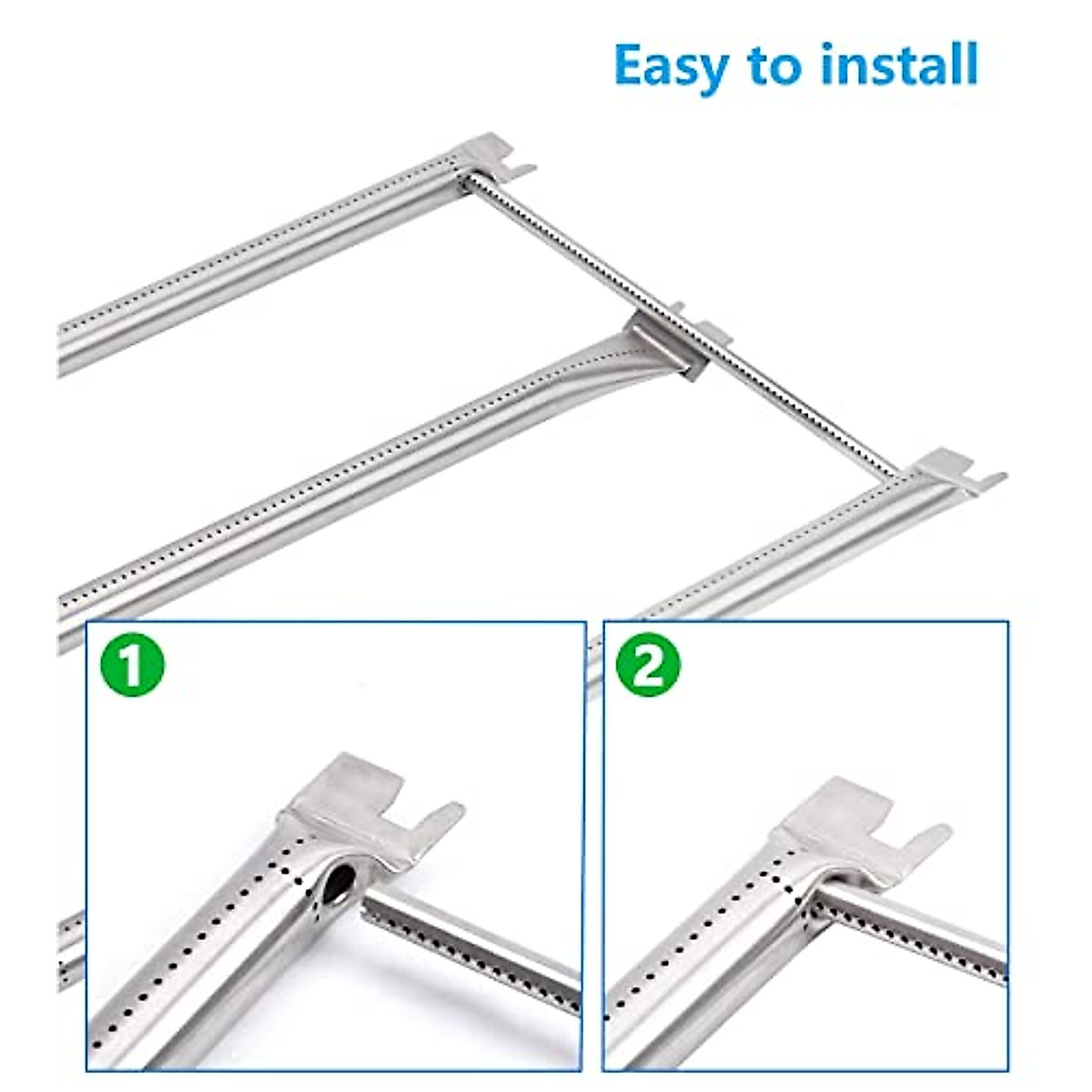 Gassaf Burner Tube Set Replacement for Weber 67820 67722, Genesis 300 Series E310 E320 EP310 EP320 S310 S320 (2007-2010)with Side Control Knobs, 34-1/4 inch 304 Stainless Steel durable Burner