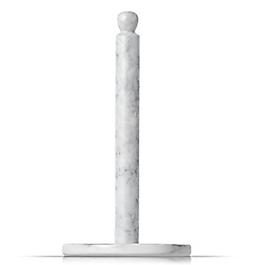 Modern Innovations Marble Paper Towel Holder Countertop Stand in White, for Kitchen and Bathroom, Heavy-Weight, Free-Standing, Fits Standard or Jumbo-Sized Roll