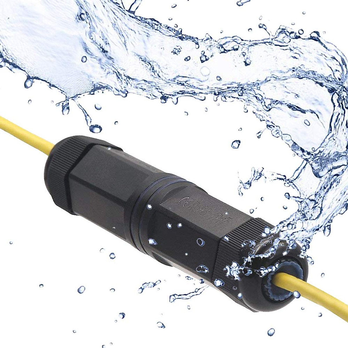 VCE Waterproof RJ45 Coupler IP67, CAT6/CAT5E/CAT5 Female to Female Coupler Connector Shielded 8Pin for Outdoor Ethernet LAN Cable, 2-Pack