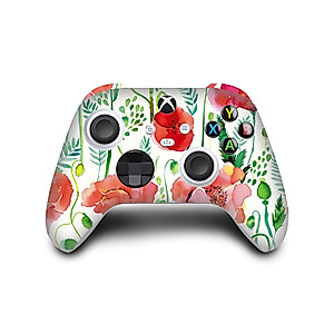 Head Case Designs Officially Licensed Ninola Red Flower Art Mix Vinyl Sticker Gaming Skin Decal Cover Compatible with Xbox Series X Console and Controller Bundle