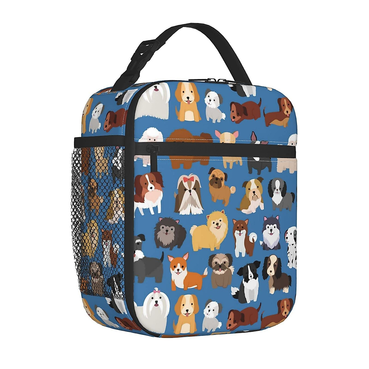 Gbuzozie Cute Puppy Dogs Animal Lunch Bag Insulated Portable Reusable Lunch Box With Zipper For Picnic Work Office Travel School