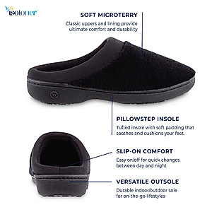 isotoner Women's Clog Slippers, Stone, 9.5-10