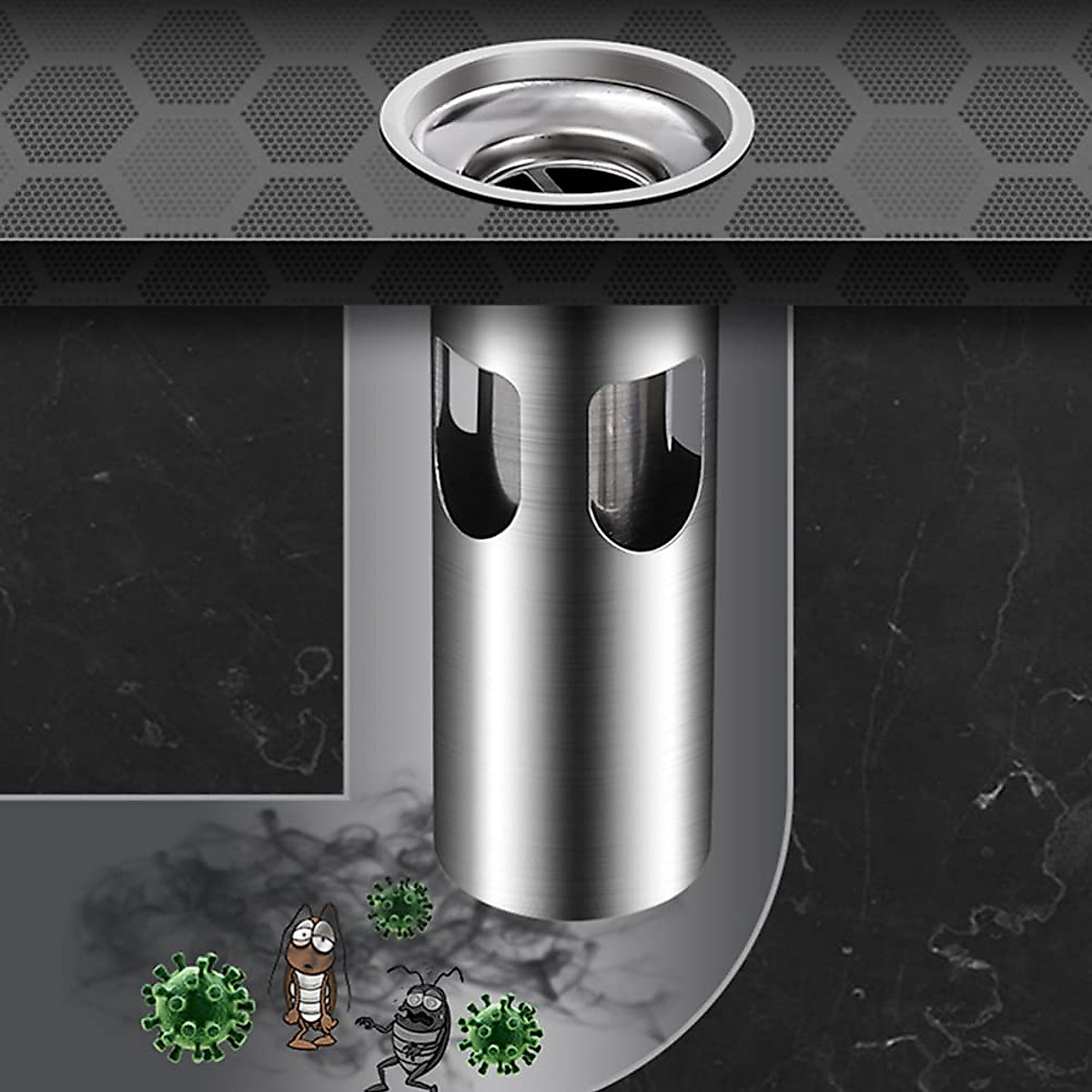 Floor Drain 4pcs Drain Backflow Preventer Stainless Steel Kitchen Bathroom Sink for Tubes Floor Drain Backflow Preventer