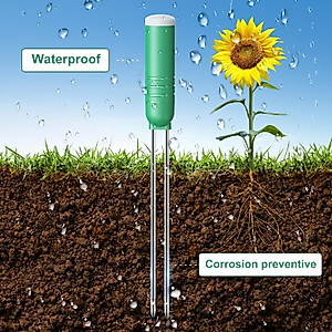 VODESON 4in1 Plant Soil Moisture Meter with 230ft RF Wireless Includes Battery-Waterproof & LCD Display for Moisture,Temp,Sunlight,Time,Ideal for Garden, Farm, Lawn Care-Outdoor Plant Monitoring