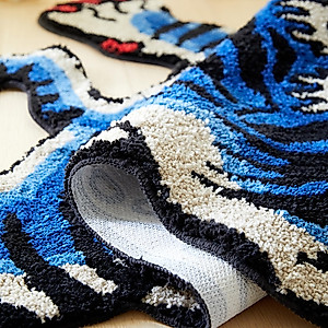 5x3.3ft Tibetan Tiger Area Rug Tufted High Pile XLarge Indoor Machine Washable Carpet with Nonslip TPR Backing - Bedroom, Bathroom, Living & Dining Room Home Décor