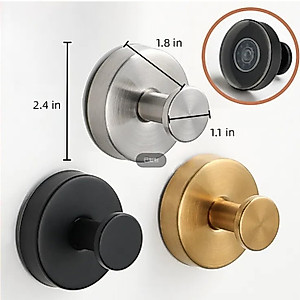 oddmmo Luxe Hold No-Drill Hooks, 2024 New Strong Suction Cup Hooks, No Drill Stainless Steel Vacuum Suction Cup Hooks, Bathroom Suction Hooks for Shower, Mirror, Hanging Towels, Wall (Black, 2 Pack)