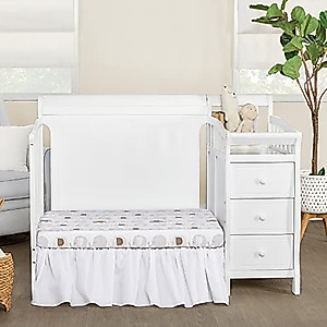 Dream On Me Jayden 4-in-1 Mini Convertible Crib And Changer in White, Greenguard Gold Certified, Non-Toxic Finish, New Zealand Pinewood, 1" Mattress Pad