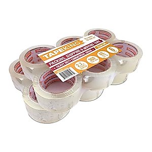 Tape King® Clear Packing Tape - 60 Yards Per Roll (12 Rolls) - 1.88 Inch Wide Stronger & Thicker 2.7mil, Heavy Duty Adhesive Industrial Depot Tape for Moving Packaging Shipping, Office & Storage
