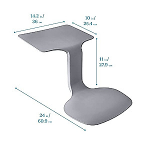 ECR4Kids The Surf Portable Lap Desk, Flexible Seating, Grey