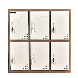 MAYROY Metal Locker Office Storage Locker Home Steel Locker School Storage Organizer, Storage Cabinet for Kids Students Employee (White, W6D)