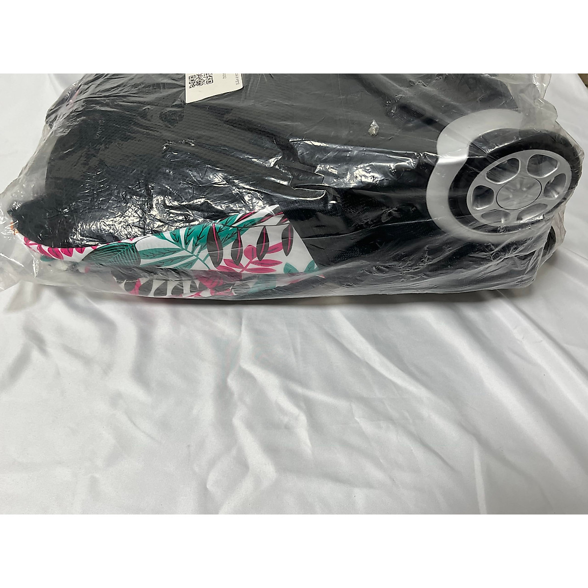 2022 Rolling Backpack for Kids Adults, 18" Waterproof Backpack with Wheels for Girls Boys, Roller Bookbags for School Travel, Age 7+, White Flower