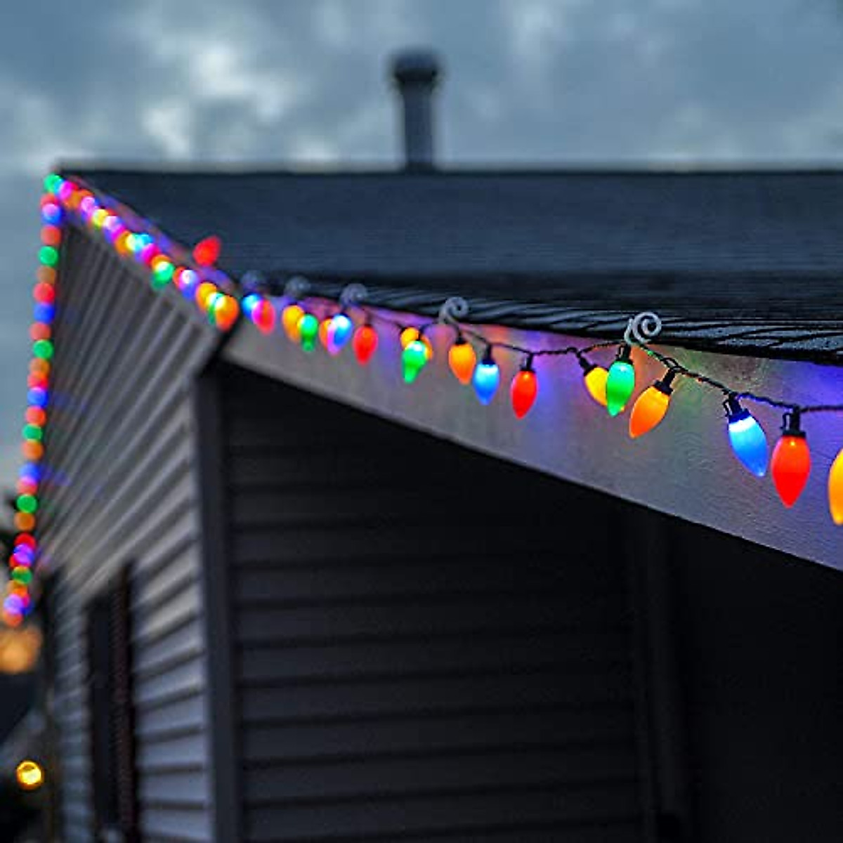 C9 Bulbs - 33ft 50LEDs Christmas String Lights with 29V Safe Adaptor, 5 Sets Connectable,UL Certified Outdoor Indoor Fairy Lights for Christmas Tree Party Garden Decorations