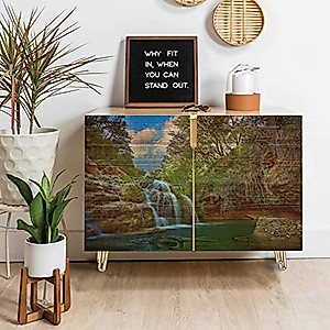 EINGDVPRWEK Vinalopo River The Toll Blau in The Sierra Mariola Wooden Door Accent Cabinet 2 Doors Storage Table Bar Cabinet TV Stand Entryway Cabinet Sideboard for Kitchen Living Room Hallway