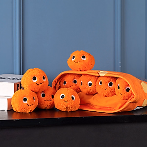 Cheesy Puffs Plush Toy Balls, Puff Cheese Puff Stuffed Toy Game Pillow Cushion Cute Plush Pillow Throw Pillow, Creative Removable Stuffed Animal Toys (Big 9 Balls)