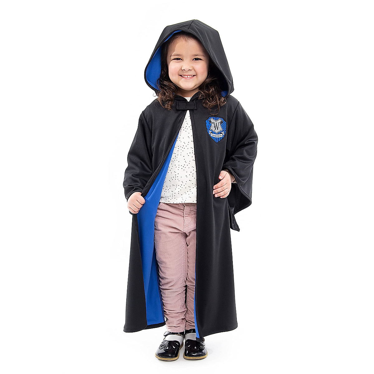 Little Adventures Blue Hooded Wizard Robe Dress Up Costume (L/XL (Age 5-9)) - Machine Washable Child Pretend Play and Party Dress-Up Costume with No Glitter