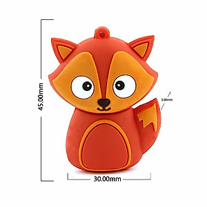 QICAIHU Novelty Fox Shape Design 64B USB 3.0 Flash Drive Cute Memory Stick Thumb Drive Data Storage Pendrive Cartoon Jump Drive Gift