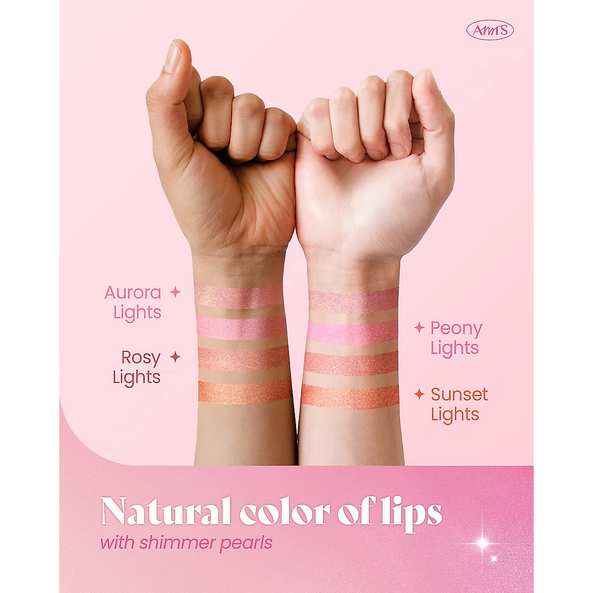 AMTS Tinted Moisture Color Lip Balm - Aurora Lights | Hydrating Glitter Lipstick | Pearl Shimmering Daily Lip Makeup for dry, cracked, chapped lips | korean beauty Moisture Lip Tint