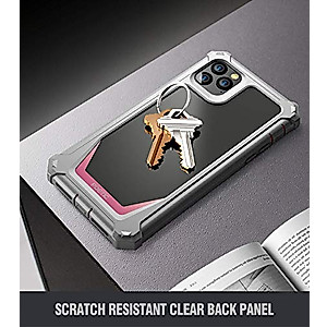 iPhone 11 Pro Max Case, Poetic Full-Body Hybrid Shockproof Ruggec Clear Bumper Cover, Built-in-Screen Protector, Guardian Series, Case for Apple iPhone 11 Pro Max (2019) 6.5 Inch, Pink/Clear