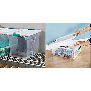 Sterilite 25 Qt./24 L Latching Box Clears, Quart, White, 6 Piece & 15 Qt./14 L Latching Box Clears, Quart, White, 12 Piece