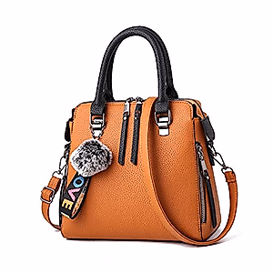 YAQUNICER Small Top-Handle Handbags Hobo Clutch Satchel for Women Purse Faux Leather Shoulder Crossbody Bag-Brown