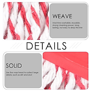 Zerodeko Wet Mop Replacement Heads Clean Mop Head Household Mop Head Mop Scrubbing Pad Fregonas De Limpieza para Pisos Floor Mop Heads Pen Mandrel Rope Mop Head Cloth Sponge Lip Gloss