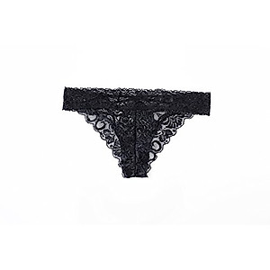 Dreamgirl Women's Sexy Fashion Lingerie, Lace Panty with Front Criss-Cross Detail, Black, Small