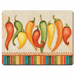 Fiesta Peppers - Large Glass Cutting Board 15x12