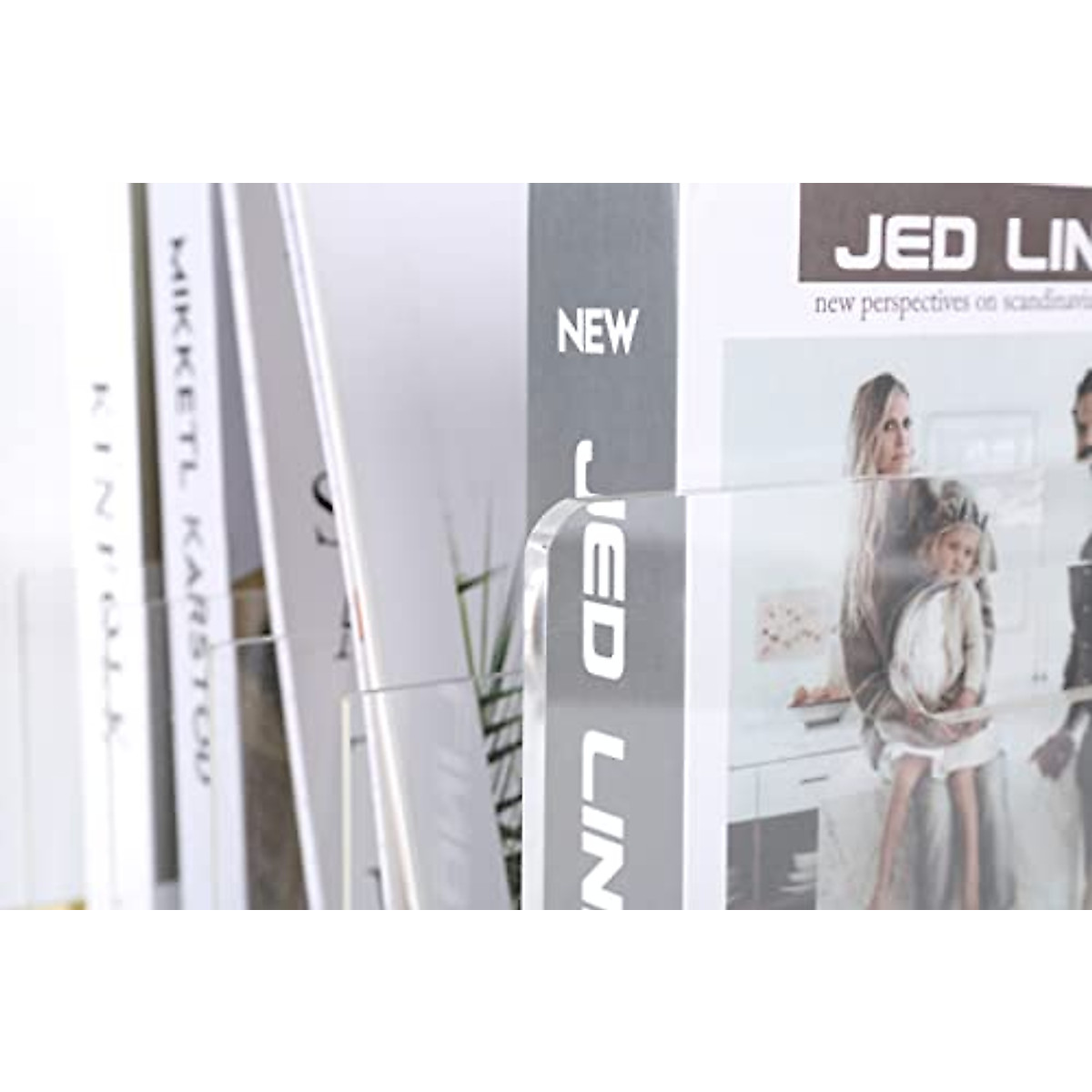 Acrylic File Sorter, 5 Sections Desk Plastic File Folder Rack,Clear Office File Organizer For Notebooks, Binders, Envelopes, Magazines CD (Magazine Holder)