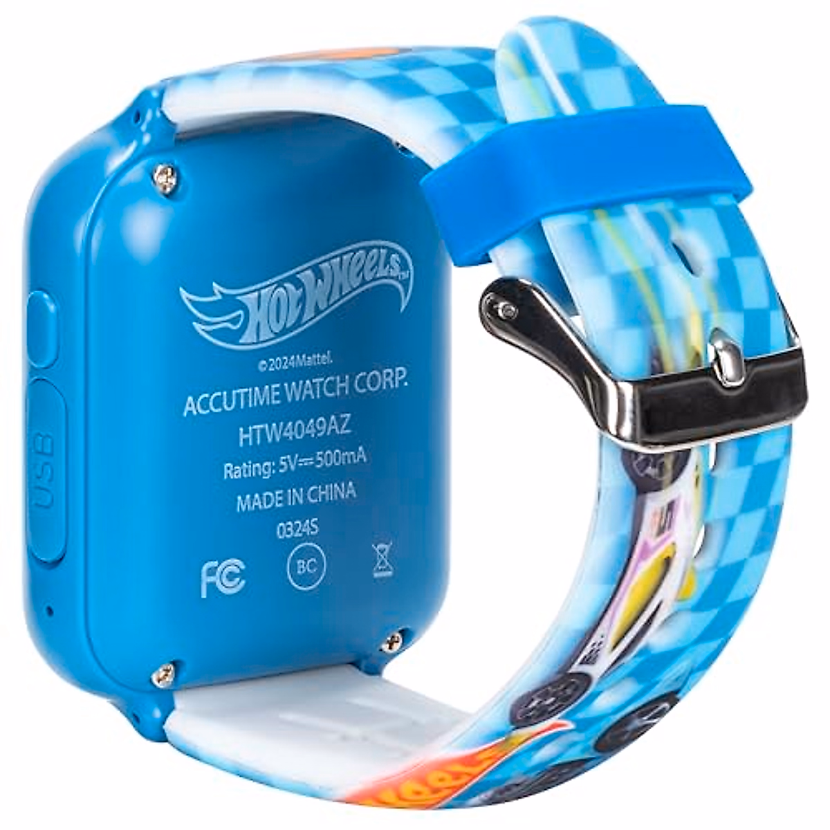 Hot Wheels Interactive Kids Smartwatch – Touchscreen Watch with Camera, Games, Voice Recorder, Step Tracker, Alarm & Timer – Racing-Inspired Design, USB Rechargeable – Fits Wrists 5.5" to 8"