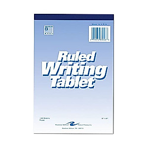 Roaring Spring Paper Products Writing Tablet, 6 x 9 Inches, 100 Sheets, Wide, White (ROA63046)