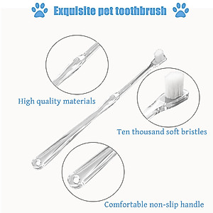 4 Pack Kit Dog Dental Cleaning Brushes,2 Pack Extra Soft Dog and Cat Dental Cleaning Brushes with Storage Box and 2 Pack Dog Finger Toothbrush for Dog Dental Care, Easily Clean Teeth(Transparent,Blue）