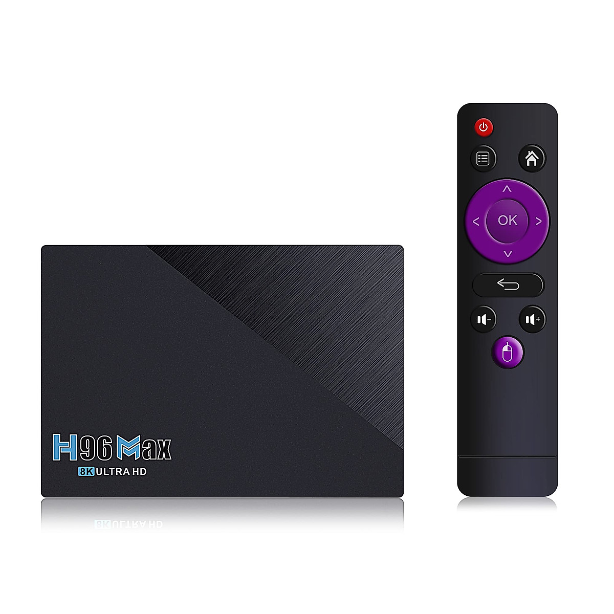 Android 11.0 TV Box H96 MAX RK3566 Quad Core 8GB RAM 64GB ROM with Dual Wi-Fi 2.4G/5.0G, BT 4.0/ 3D Ultra HD 8K/ H.265/ 1000M LAN/ USB 3.0 Smart TV Box