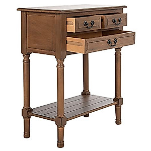 SAFAVIEH Home Collection Primrose Brown 3-Drawer Console Table