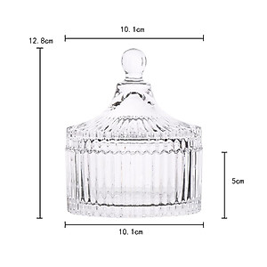 Glazed Glass Candy Dish with Yurt Shape Lid Cover Crystal Sugar Server Bowl Tin Candy Buffet Decorative Cookie Jar Box Bottle Food Storage Container