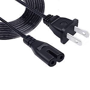 8ft 2 Prong Power Cord Replacement for Sony PlayStation 4 PS4 Slim AC Power Cord AC Cable