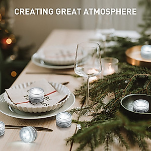 Mini Submersible LED Tea Lights - Waterproof Flameless White Led Lights Battery Powered, Small Led Candle Light for Halloween, Vase, Hot Tub, Pool, Party Lantern Wedding Decor (20pcs Without Remote)