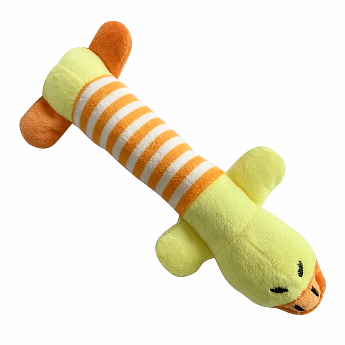Dog Plush Toy,Cute Striped Animal with 4 Legs Squeaky Dog Chew Toy,Bite Resistant Sound Design Cute Appearance Stuffed Animal Toy Decoration for Pet Dog Cat Teeth Grinding Cleaning Duck(Duck)