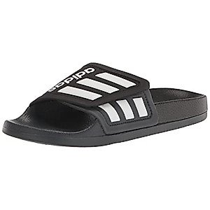 adidas Unisex Adilette Slide Sandal, Core Black/White/Grey Six, 11 US Women