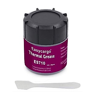 Easycargo 20g Silver Thermal Paste Kit, High Performance Thermal Conductive Grease, Silver Thermal Compound for Cooling Heatsink Laptop PC Processor CPU GPU VGA LED Transistors (20g)