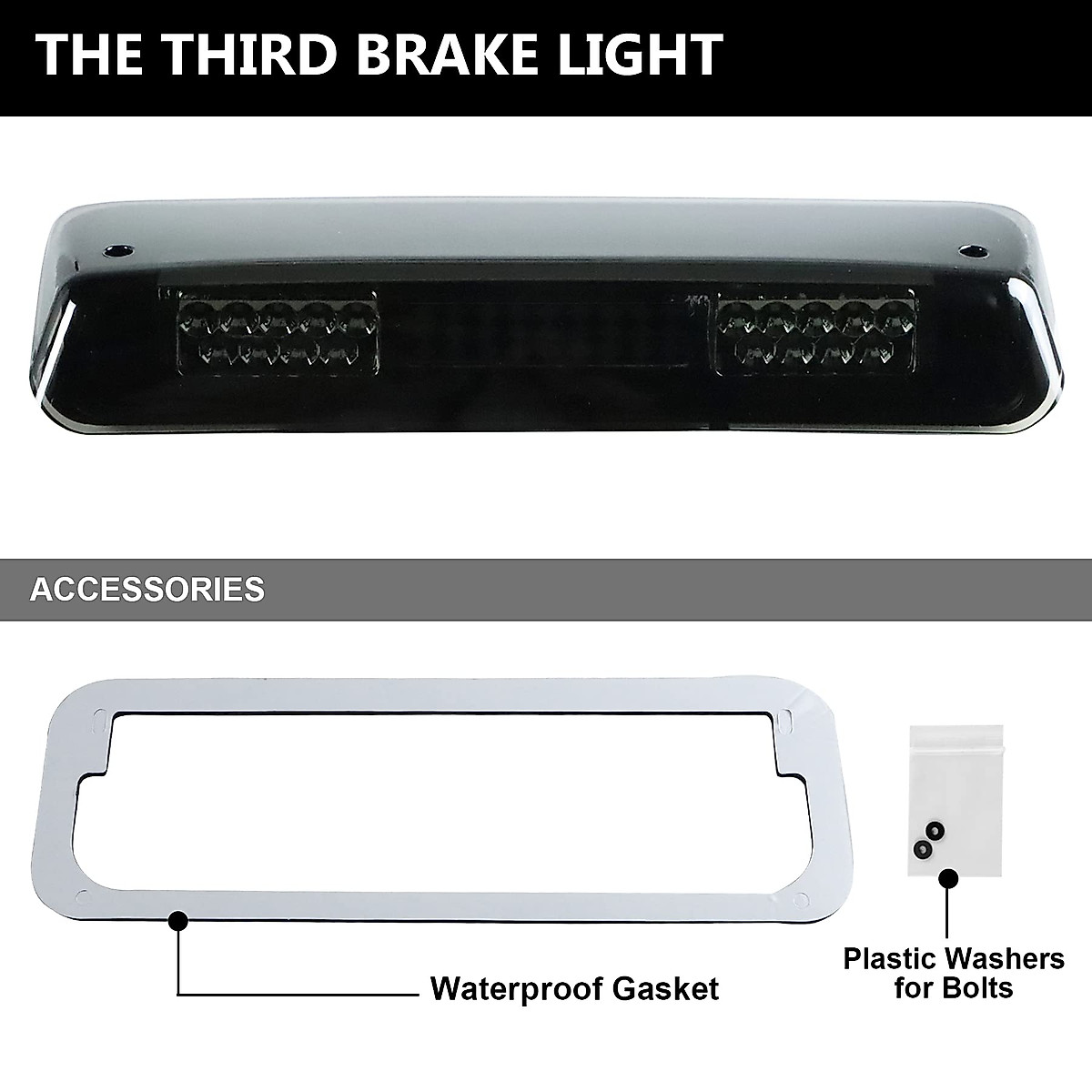 LED Third 3rd Brake Light for 04-08 Ford F150, 07-10 Explorer, 06-08 Lincoln Mark Rear Cargo Lamp High Mount Stop light
