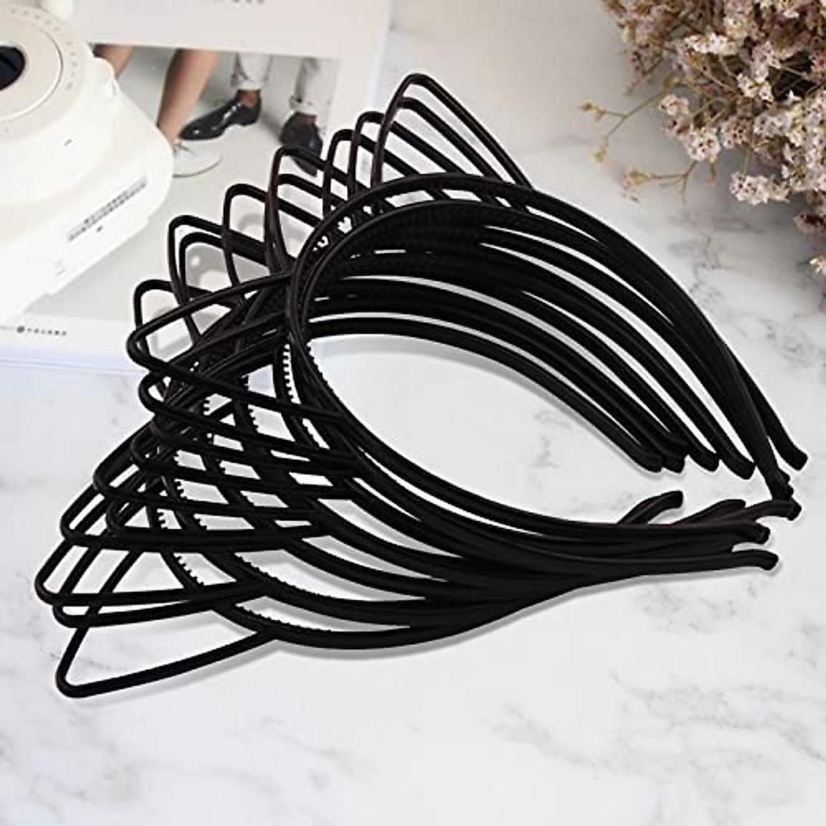 Black Cat Ear Headbands for Girls, Women, and Kids - Plastic Kitty Ears for Parties, Costumes, Daily Wear, and Decorations - 10Pcs Non-Slip Headbands