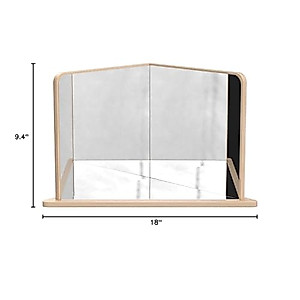 TickiT Wooden 4-Way Mirror - Explore Reflection, Symmetry and Patterns - for All Ages - Add Reflection to Any Sensory Activity Station