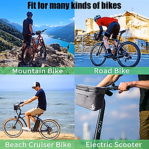 MKYRLX Bike Handlebar Bag Waterproof,Bike Phone Front Bag, Bicycle Bag, Phone Holder for Bike,Bicycle Phone Mount, Bicycle Basket Front For MTB, Road, Mountain,Grey