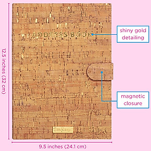 Lilly Pulitzer Address Book with Alphabetical Tabs, Cork Cover Phone Book, Spiral Address Book with 146 Contact Pages and A-Z Laminated Tabs, Walking on Sunshine