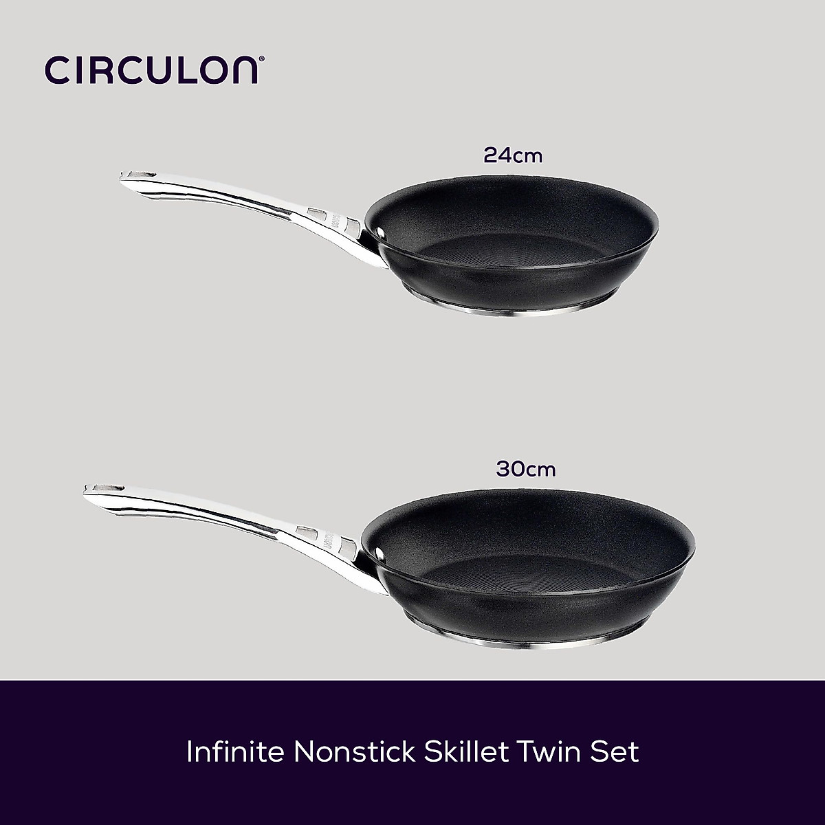 Circulon Infinite Hard Anodised Twin Pack 24Cm & 30Cm Skillets