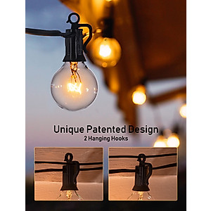 FDW 3 Piece Patio Set Outdoor Furniture Wicker Patio Furniture Chairs Bistro Set Rattan Conversation Set & Outdoor String Lights 25 Feet G40 Globe Patio Lights, Waterproof Hanging Christmas Lights